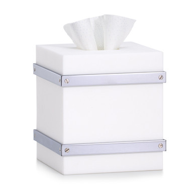 Luxury White & Chrome Tissue Box | Allegato