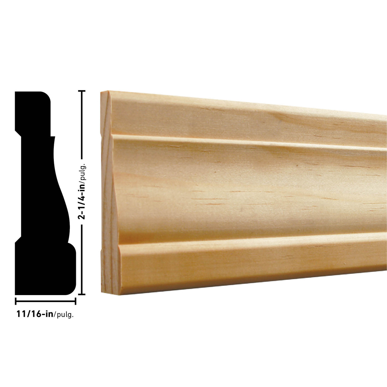 356 Pine Casing - 11/16" x 2-1/4" - Empire Moulding and Millwork