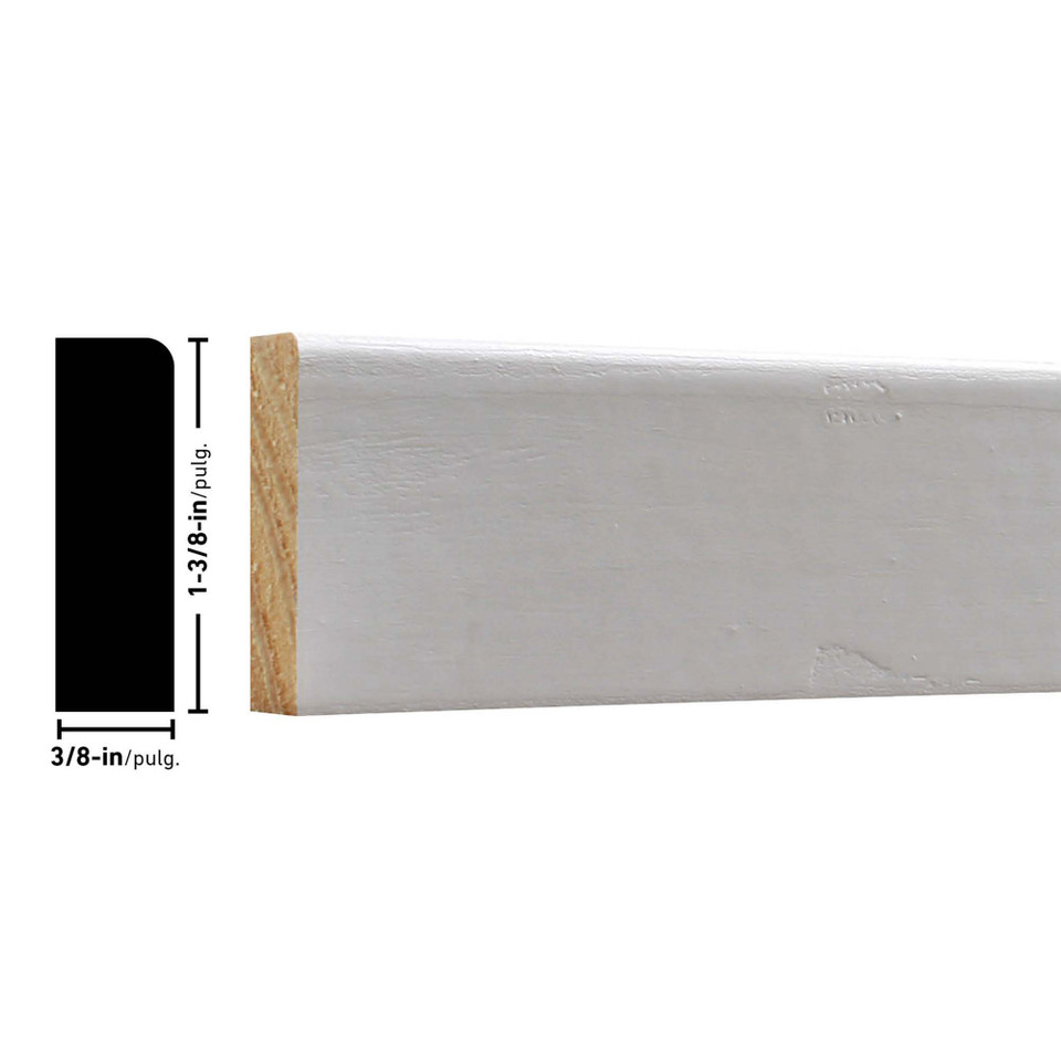 886 Primed FJ Pine Stop Moulding - 3/8" x 1-3/8" - Empire Moulding and ...