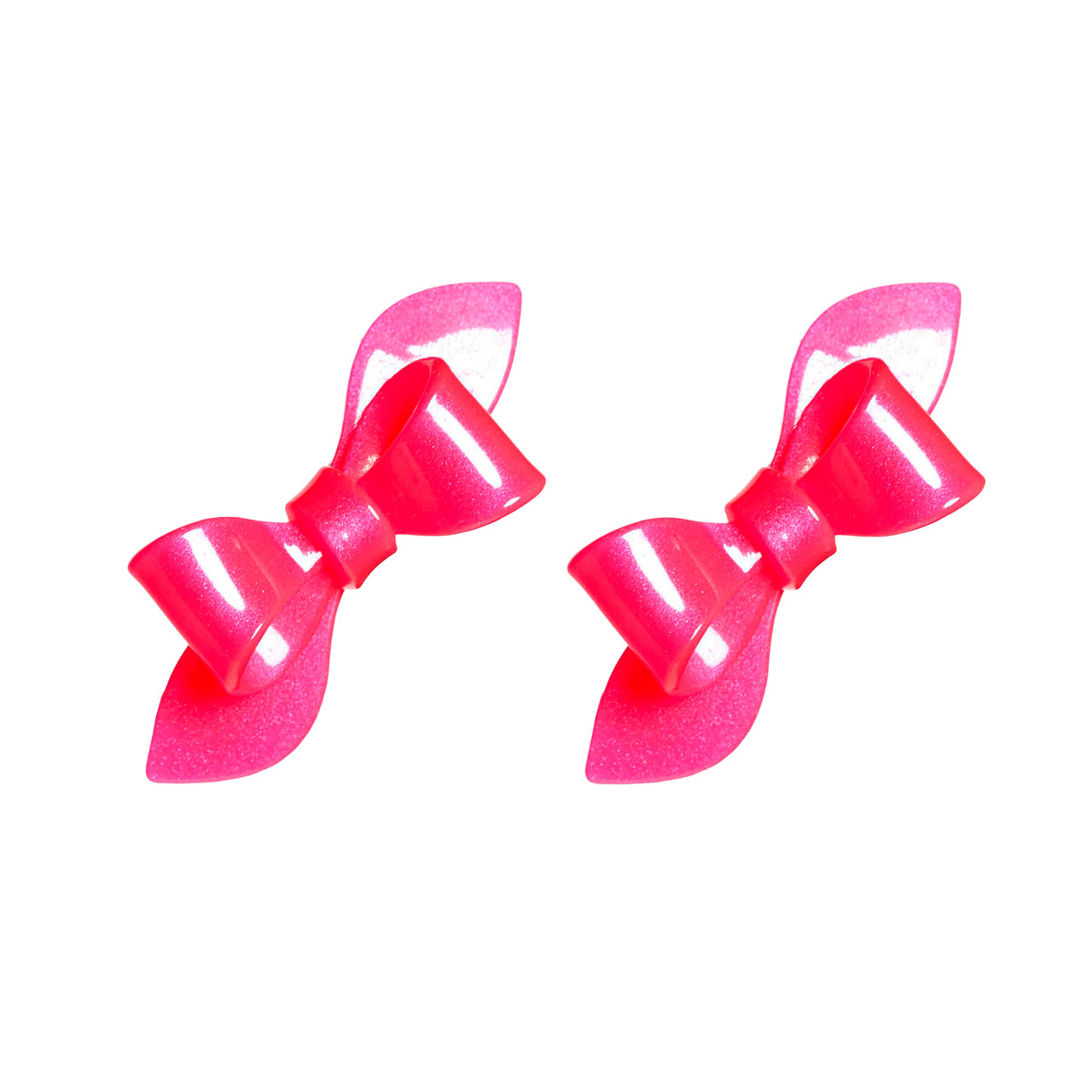 Neon Pink Glitter Bows