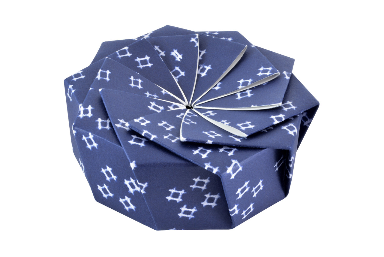 Extra Large Japanese Paper Gift Box Navy/Knit
