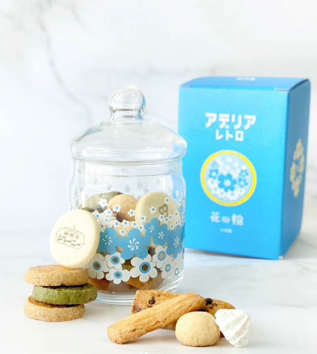 Retro Candy Jars - Blue Flower