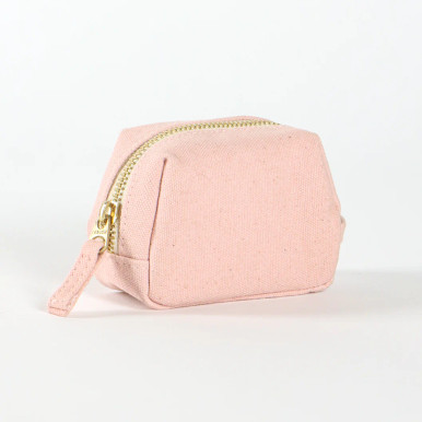 Pink Clamshell Canvas Pouch