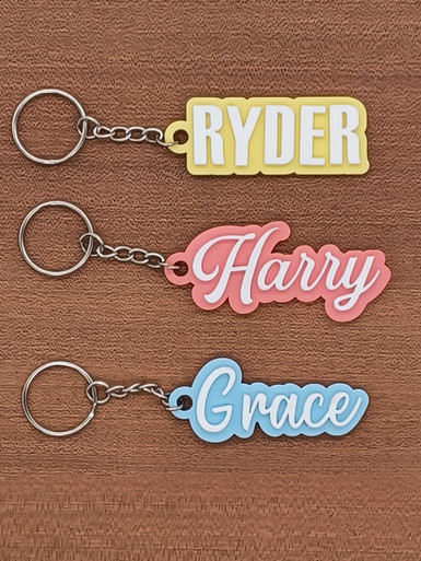 Personalized Acrylic Name Keychain White Font