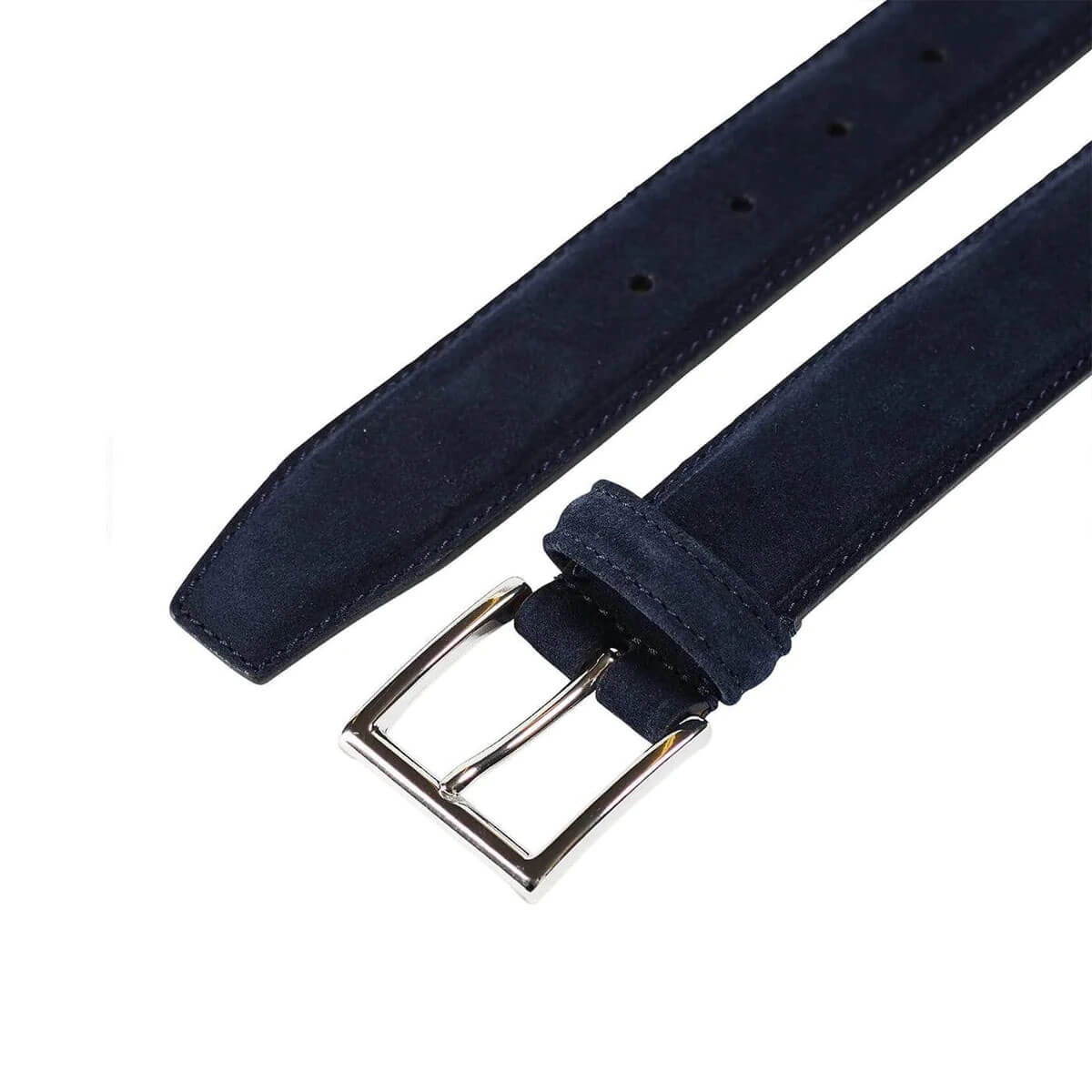 Crockett and Jones Men's Suede Belt - Navy Suede - The Shoe Mart