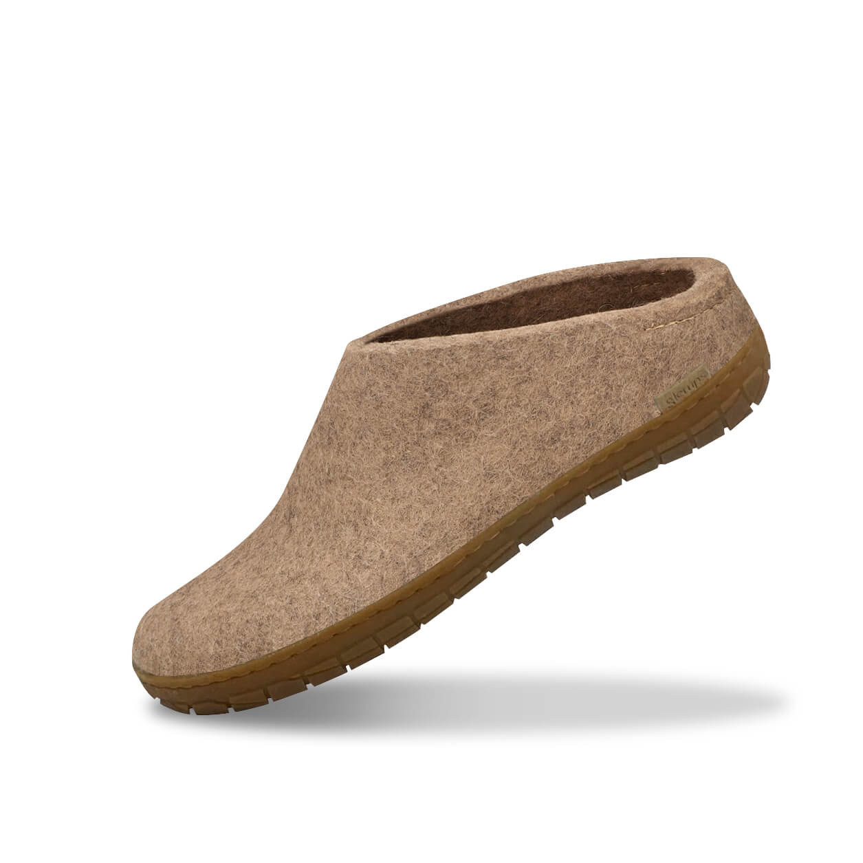 Glerups Unisex Felt Slippers With Rubber Sole BR-12 Sand - The Shoe Mart
