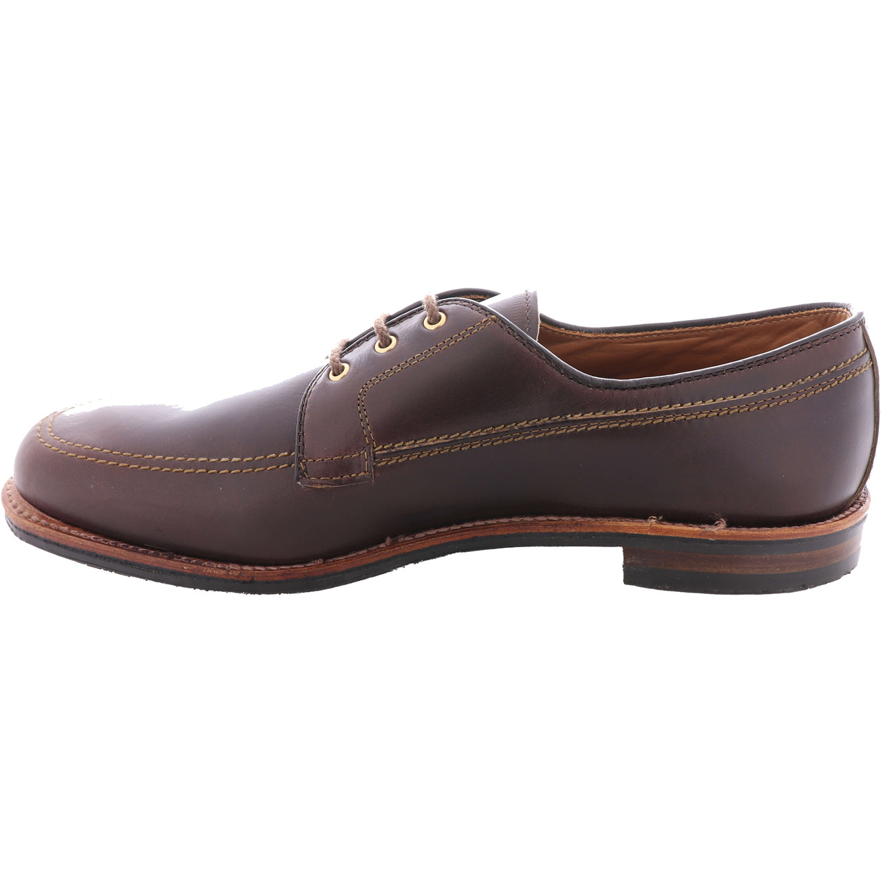 Alden 734L 3-Eye Camp Moc Blucher - Brown Chromexcel - The Shoe Mart