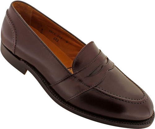 Alden 683 | Buy Alden Full Strap Slip-On Loafers in Burgundy Calfskin ...