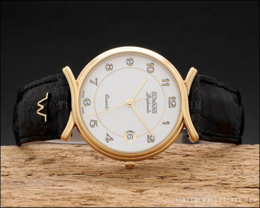 New Old Stock 90's Duward Diplomatic quartz Dress vintage watch, very ...