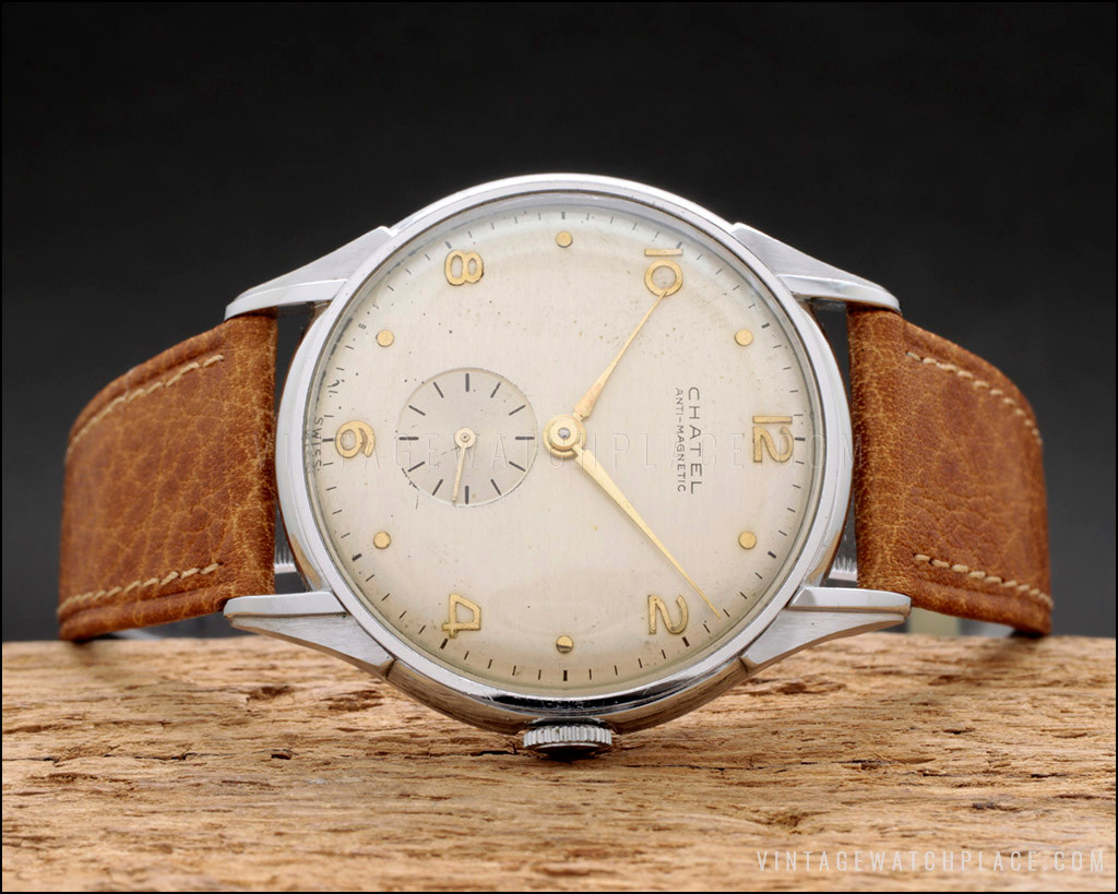 New Old Stock 50's Chatel mechanical vintage watch, Unitas 198, classic ...