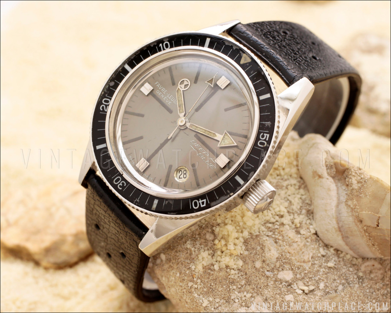 60's Favre-Leuba Deep Blue 59603 automatic diver vintage watch ...