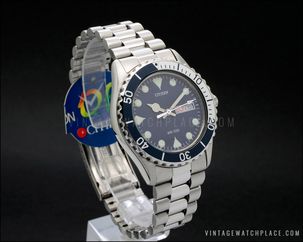 New Old Stock Citizen Diver quartz vintage watch, mineral crystal ...