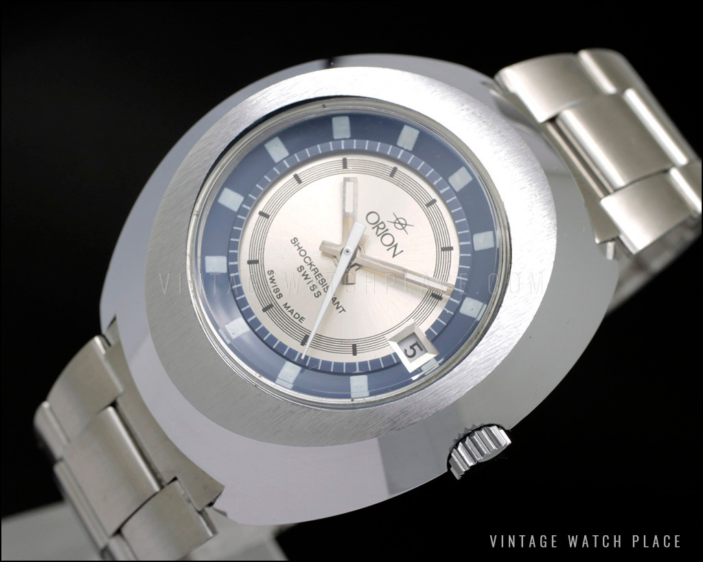 New Old Stock Orion, 41 mm., Swiss made mechanical vintage watch, very ...