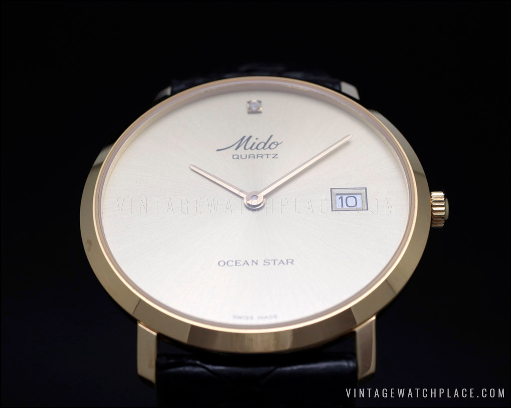 New Old Stock Men's Mido Ocean Star Aquadura quartz Dress vintage watch ...