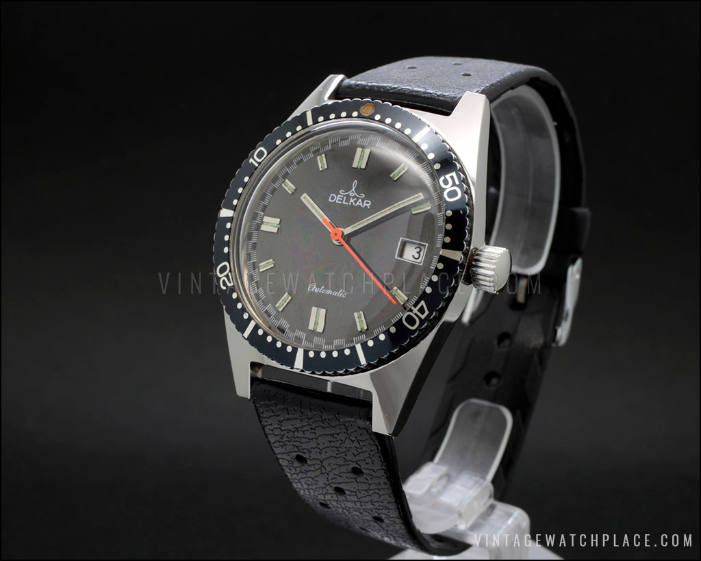 New Old Stock Delkar Diver's automatic vintage watch, 25 jewels, ETA ...