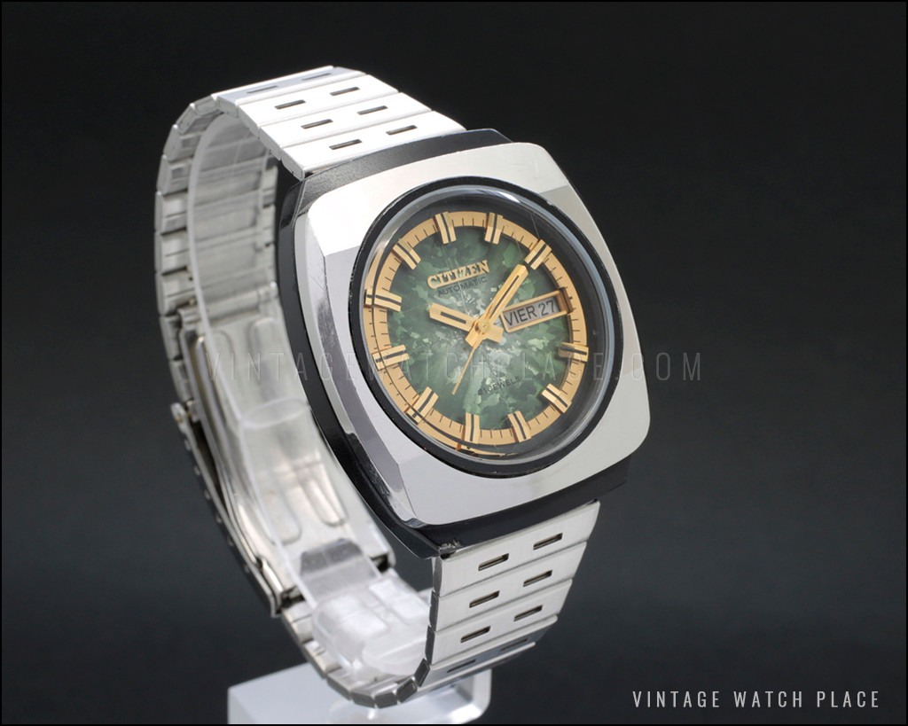 Very rare Citizen Automatic vintage watch, green iridescent dial, 21 ...