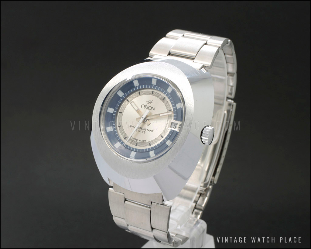 New Old Stock Orion, 41 mm., Swiss made mechanical vintage watch, very ...