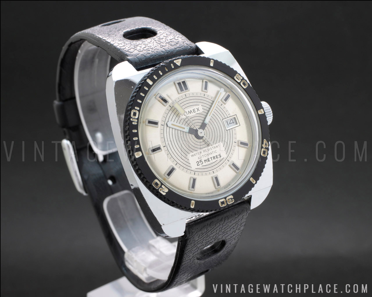 New Old Stock 70's Timex GB 47670 03274 Diver's rare automatic vintage ...