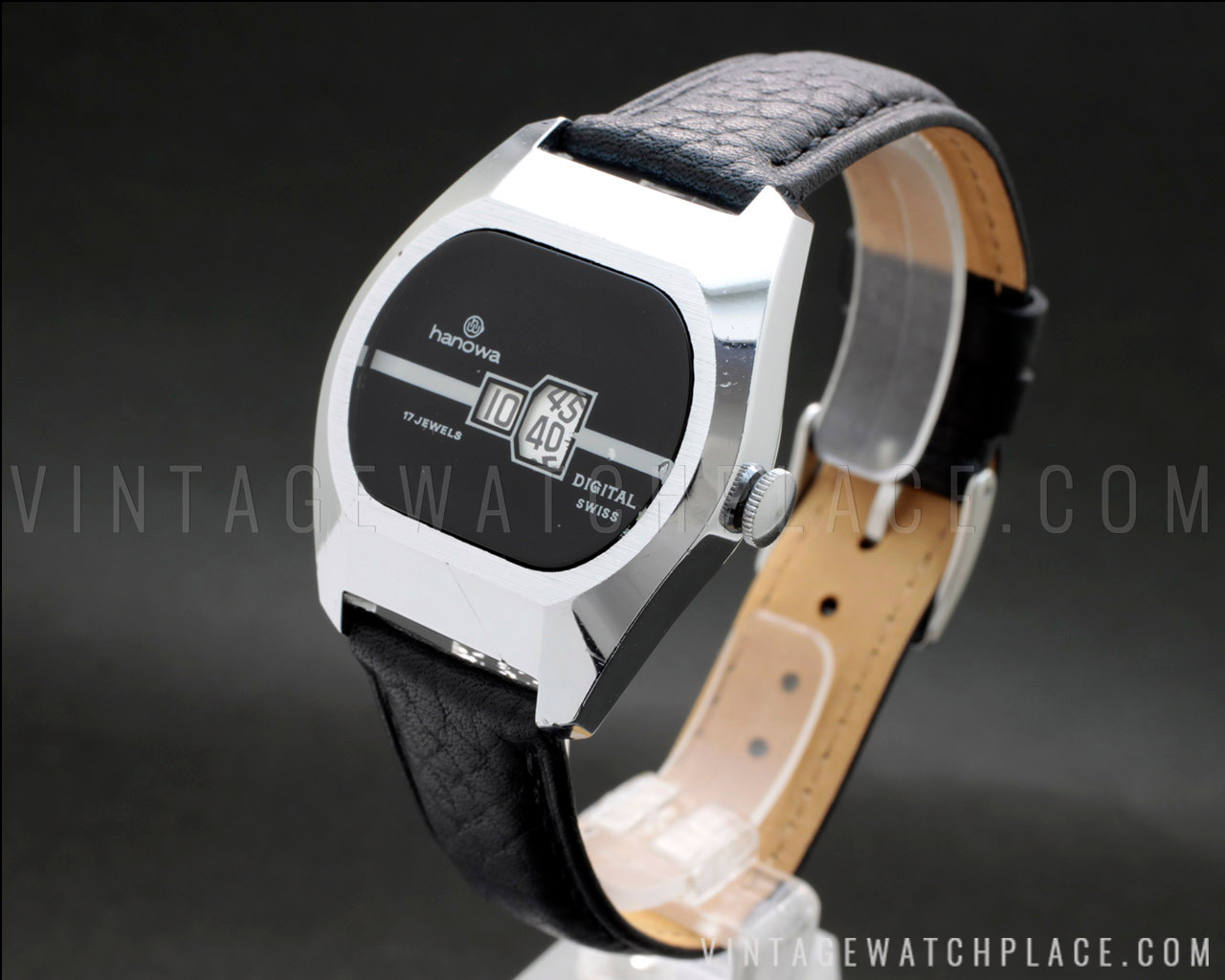 New Old Stock 70's Hanowa Digital Jump hour vintage mechanical watch ...
