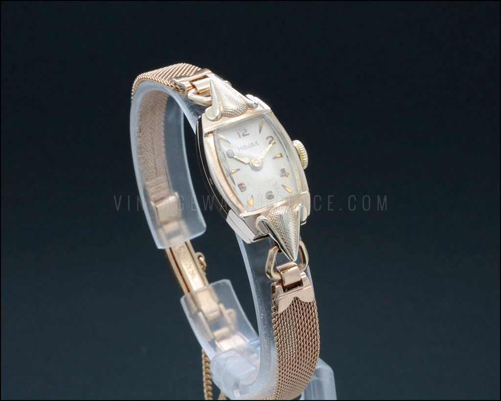 Vintage art deco / art nouveau bracelet cocktail watch, Majex, 9K solid ...