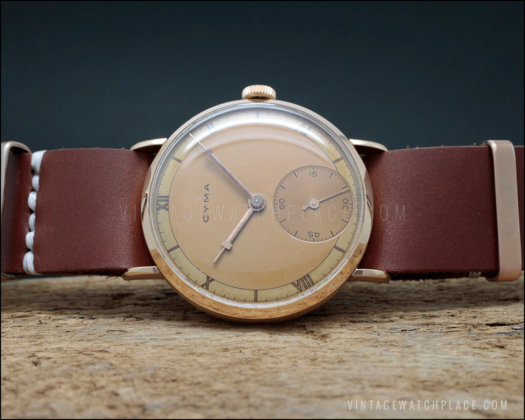 Cyma Dress vintage watch from the late 40's, 18K solid Pink gold ...