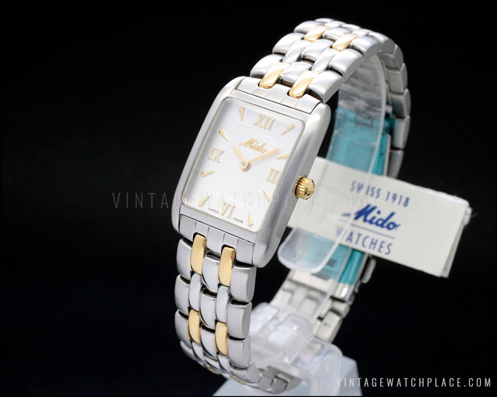 New Old Stock Ladies Mido quartz Dress vintage watch with guilloché ...
