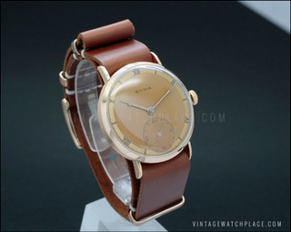 Cyma Dress vintage watch from the late 40's, 18K solid Pink gold ...