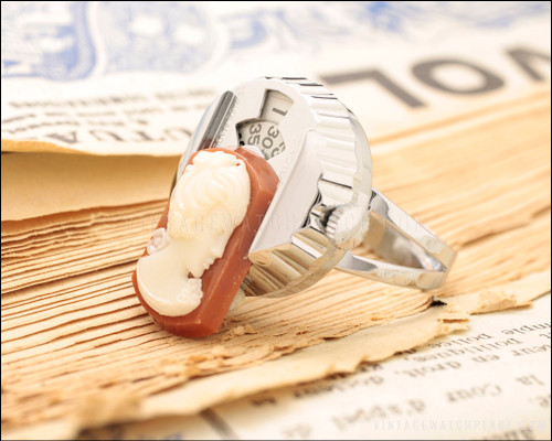 New Old Stock very rare Spendid vintage ring watch, Jump hours ...