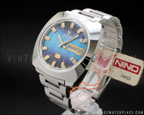 New Old Stock 70's Nino Crystal automatic vintage watch, AS 2066, rare ...