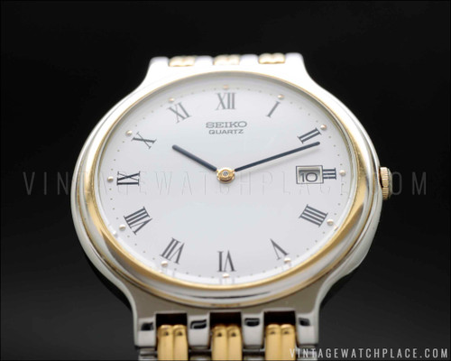 Used dress Seiko Quartz vintage watch, very flat, 5Y39-7A70, stainless ...