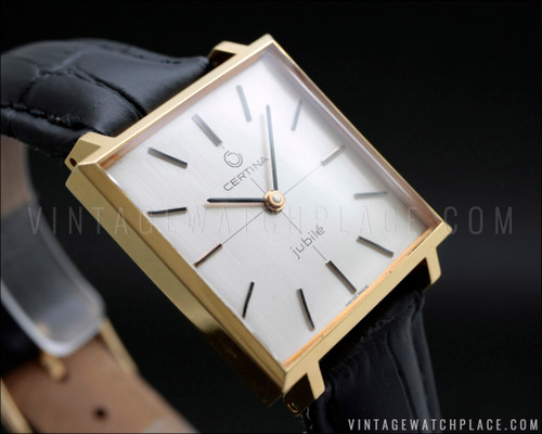 New Old Stock 60's Certina Jubilé square Dress vintage watch, very ...