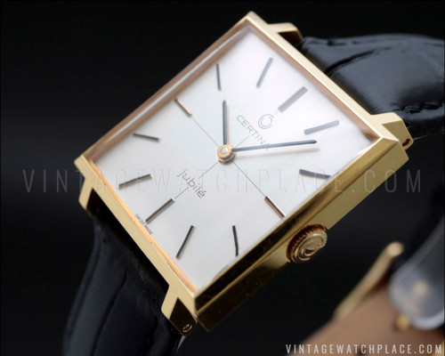 New Old Stock 60's Certina Jubilé square Dress vintage watch, very ...