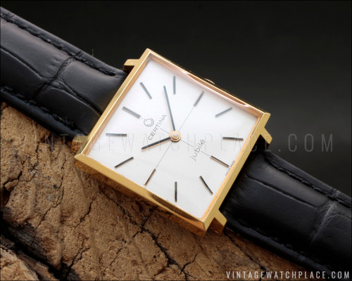 New Old Stock 60's Certina Jubilé square Dress vintage watch, very ...