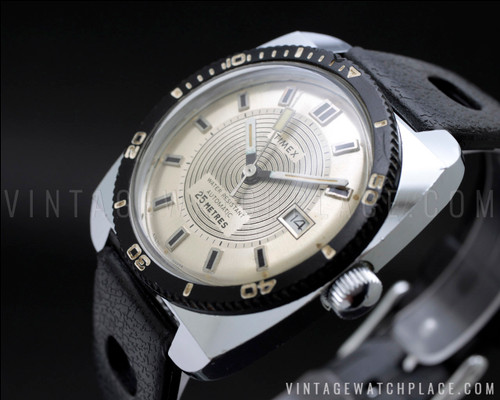 New Old Stock 70's Timex GB 47670 03274 Diver's rare automatic vintage ...