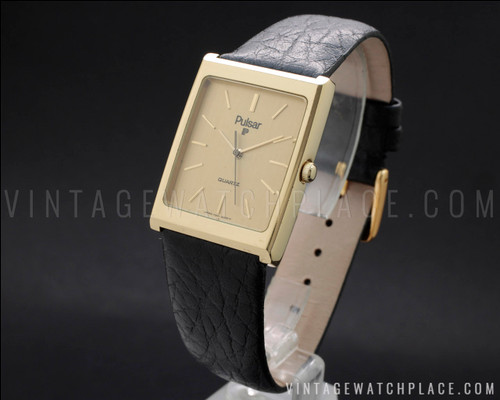 New Old Stock Dress Pulsar Quartz vintage watch, minimalist, square ...