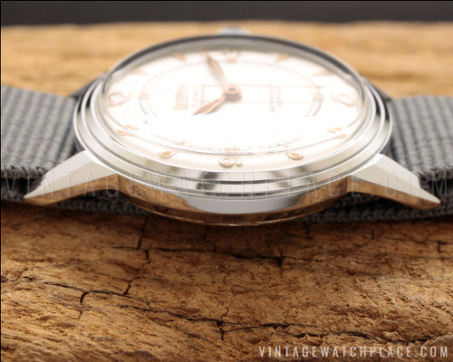 New Old Stock 50's Herodia mechanical vintage watch, military style dress, NOS in perfect ...