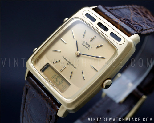 New Old Stock 1980 retro Seiko Duo Display Quartz vintage watch, Alarm ...
