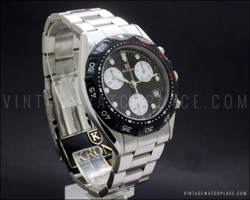 New Old Stock Diver's Kronos Chronograph vintage watch, panda dial, 100 ...