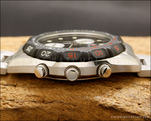 New Old Stock Diver's Kronos Chronograph vintage watch, panda dial, 100 ...