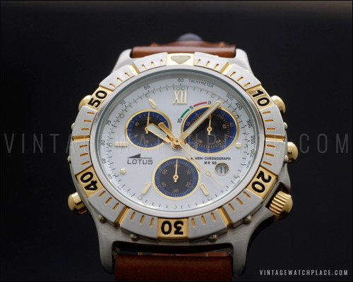New Old Stock Lotus Alarm Chronograph vintage watch, inverted panda ...