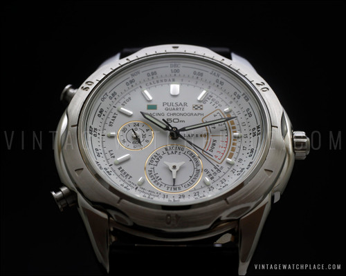New Old Stock ULTRA RARE Pulsar Racing 1/20 Chronograph vintage watch ...
