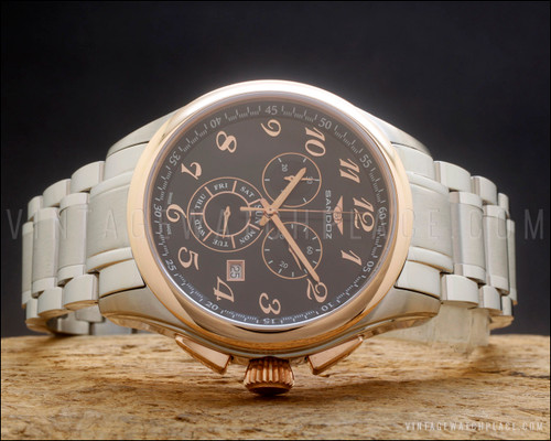 New Sandoz Chronograph, Sapphire crystal, rose gold plated & Stainless ...