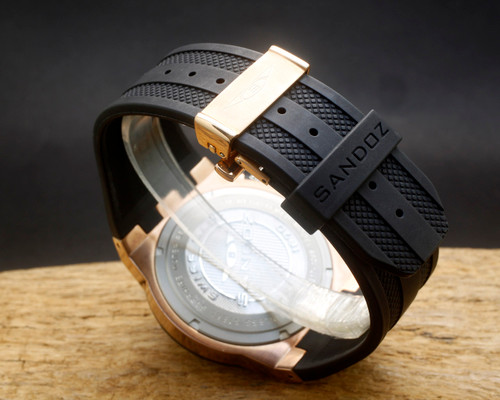 New Sandoz Chronograph, Sapphire crystal, rose gold plated & Stainless ...