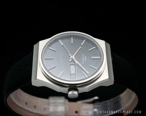 New Old Stock Technos automatic vintage watch, ETA 2879 movement, black ...
