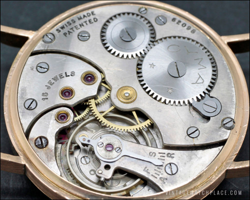Cyma Dress vintage watch from the late 40's, 18K solid Pink gold ...