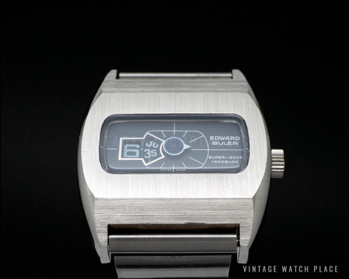 NOS Buler Super-Nova jump hour watch, strong vintage mechanical watch ...
