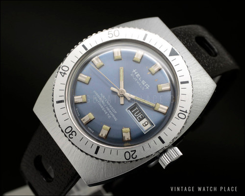 New Old Stock Helsa rare Diver's vintage mechanical watch, Swiss made ...