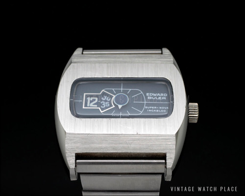 New Old Stock Buler Super-Nova jump hour watch, strong vintage ...