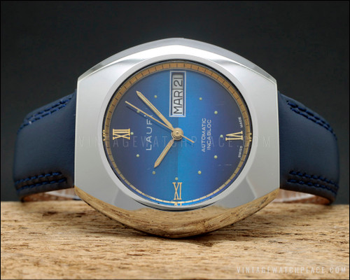 New Old Stock Laufi Automatic vintage watch, NOS, ETA 2879 Swiss movement