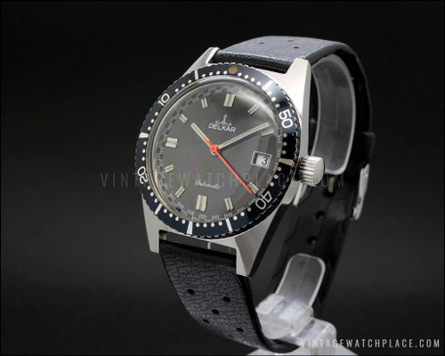New Old Stock Delkar Diver's automatic vintage watch, 25 jewels, ETA ...